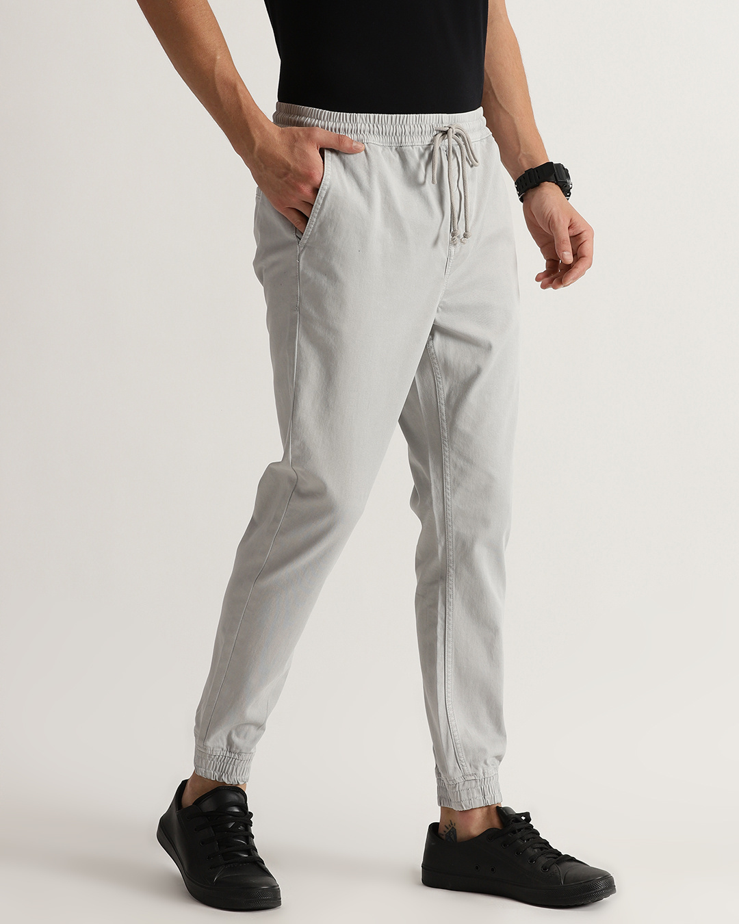 Buy Men's Grey Slim Fit Everyday Joggers Online at Bewakoof