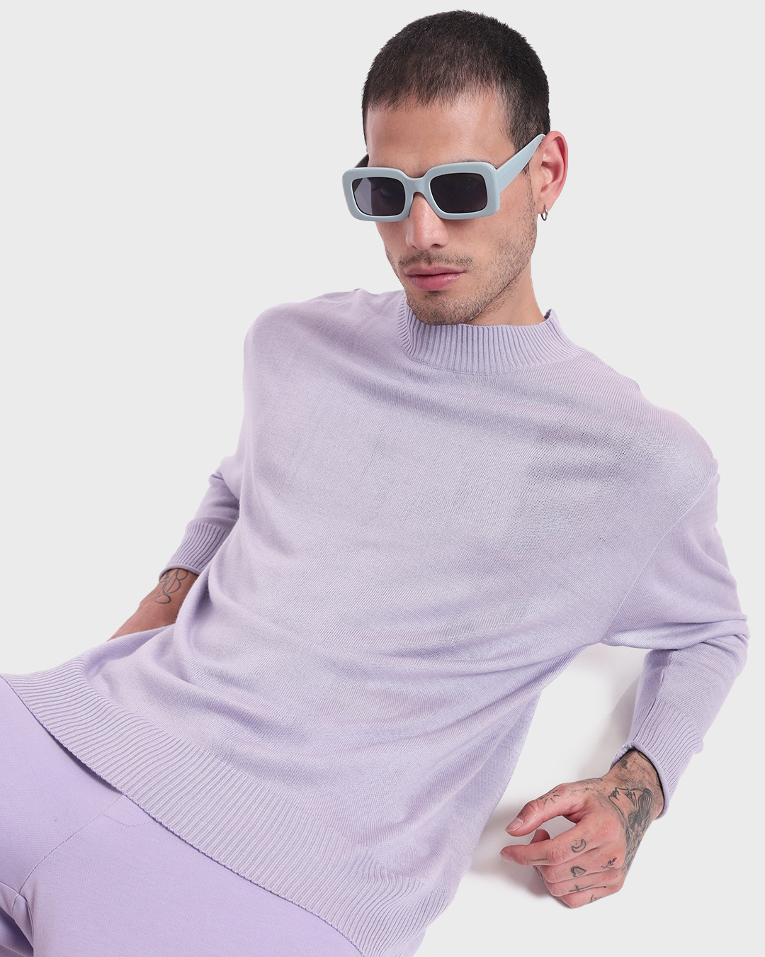 Buy Men's Lilac Oversized Sweater Online at Bewakoof