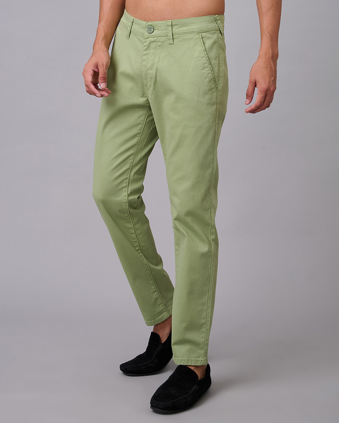 Buy Men's Lime Green Slim Fit Trousers Online at Bewakoof
