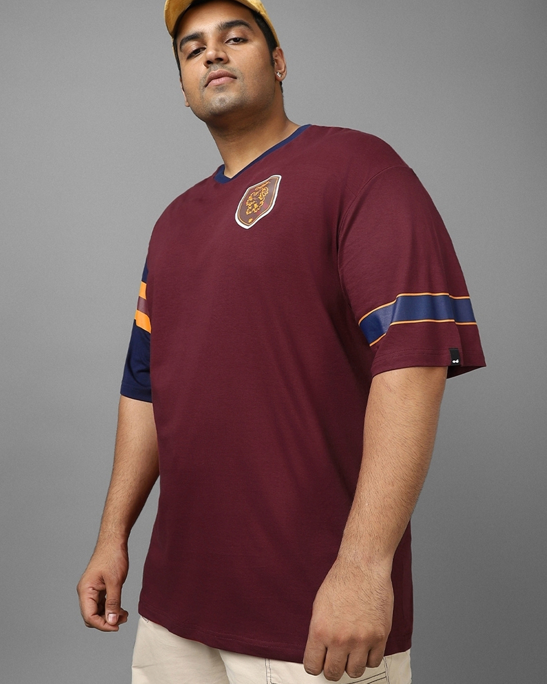 Buy Men's Maroon Gryffindor Logo Graphic Printed Oversized Plus Size T ...
