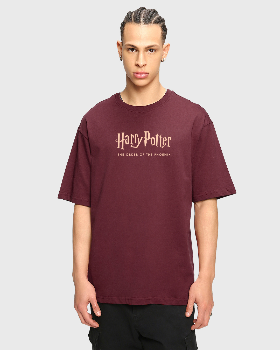 Buy Men's Maroon Order Of The Phoenix Graphic Printed Oversized T-shirt ...