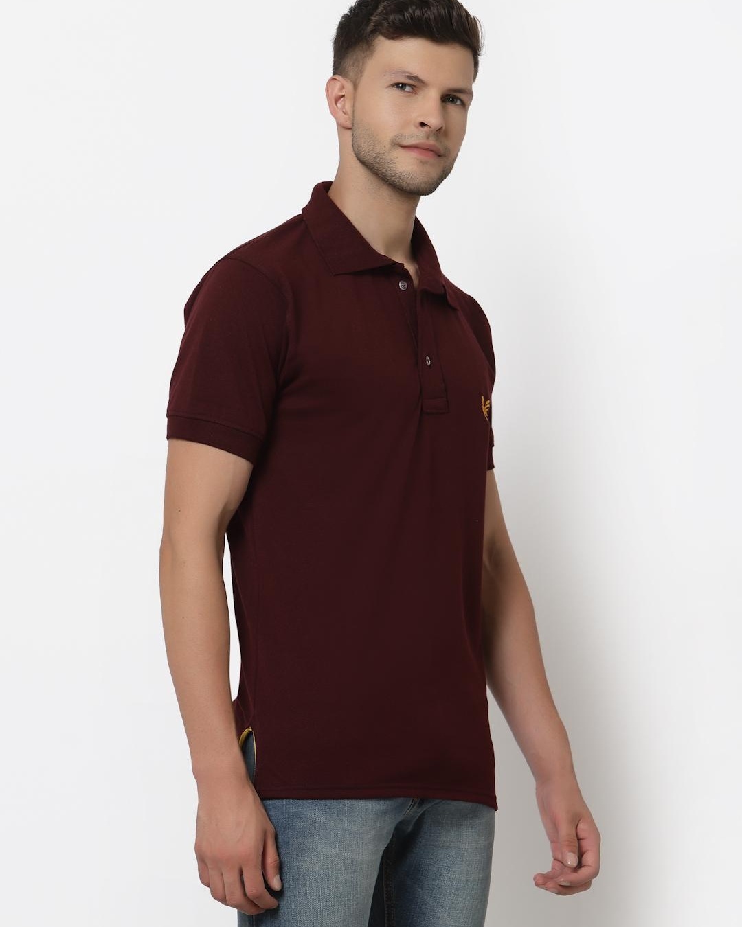 Buy Men's Maroon Polo T-shirt for Men Maroon Online at Bewakoof