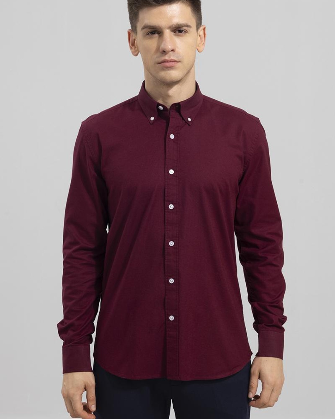 Buy Men's Maroon Sencillo Slim Fit Shirt Online in India at Bewakoof