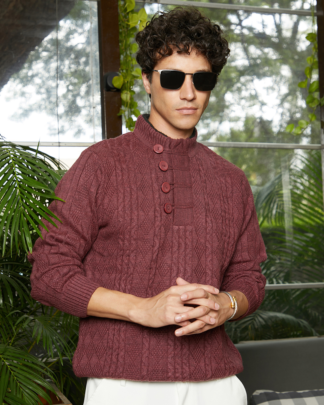 Buy Men's Maroon Sweater Online at Bewakoof