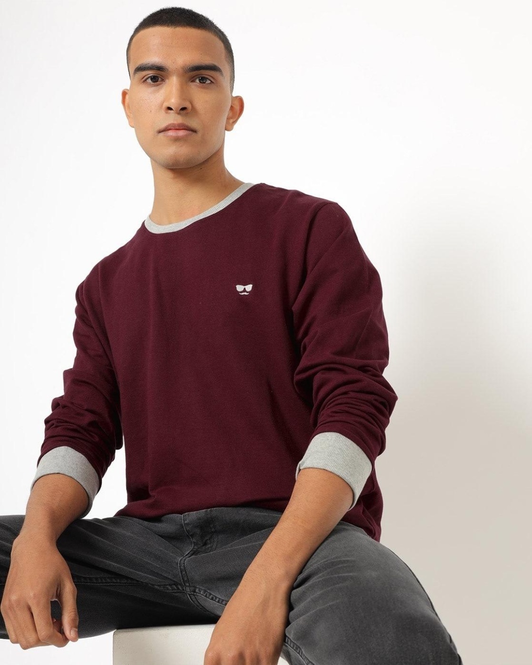 Buy Men's Maroon Sweatshirt Online at Bewakoof