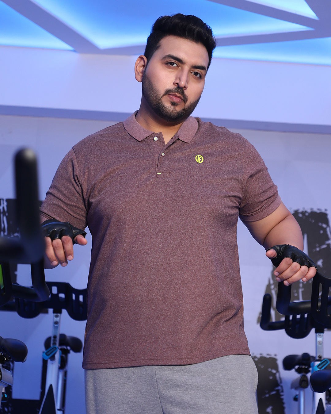 Buy Men's Maroon Textured Oversized Plus Size Polo T-shirt Online at ...