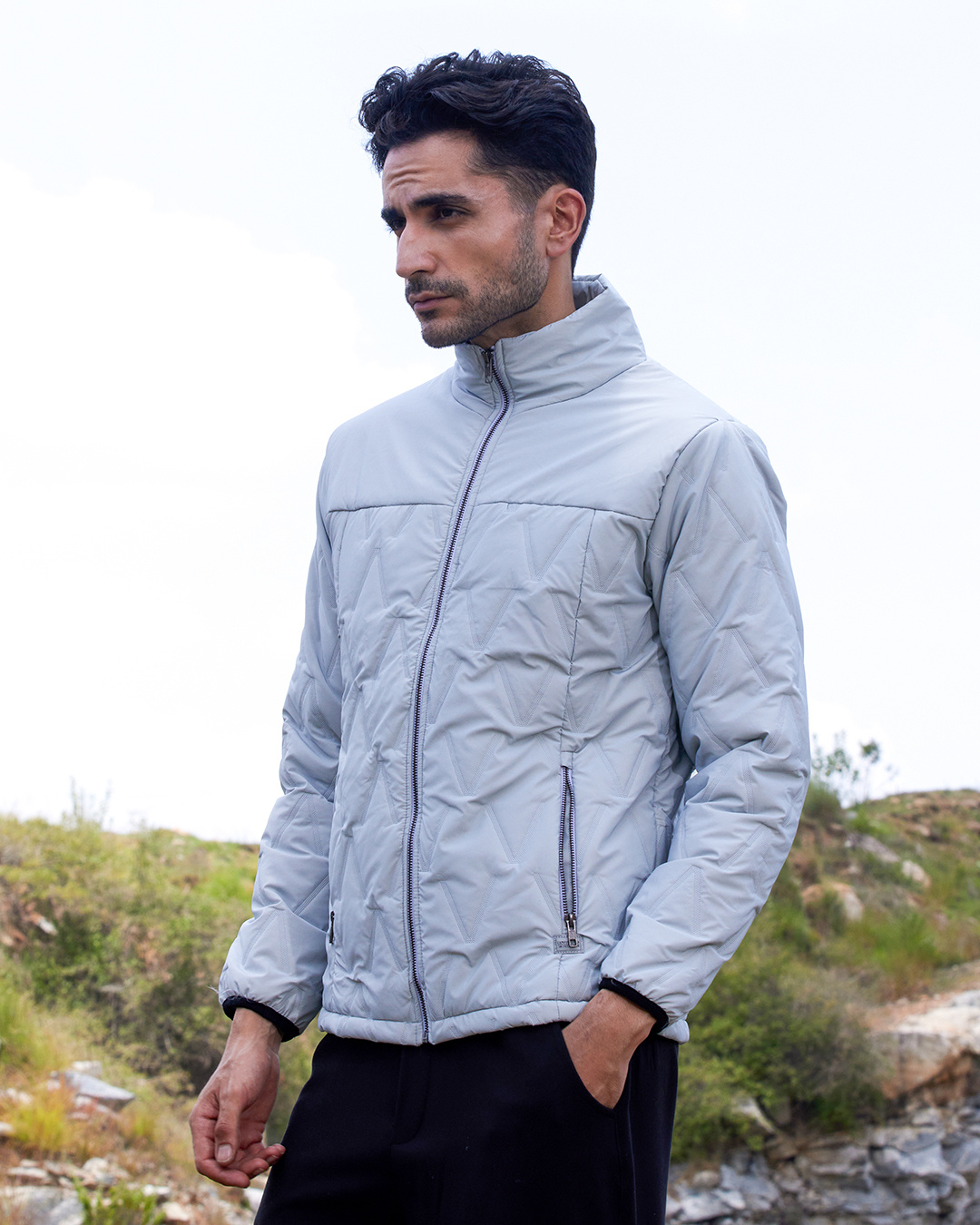 Buy Men's Moon Grey Puffer Jacket Online at Bewakoof