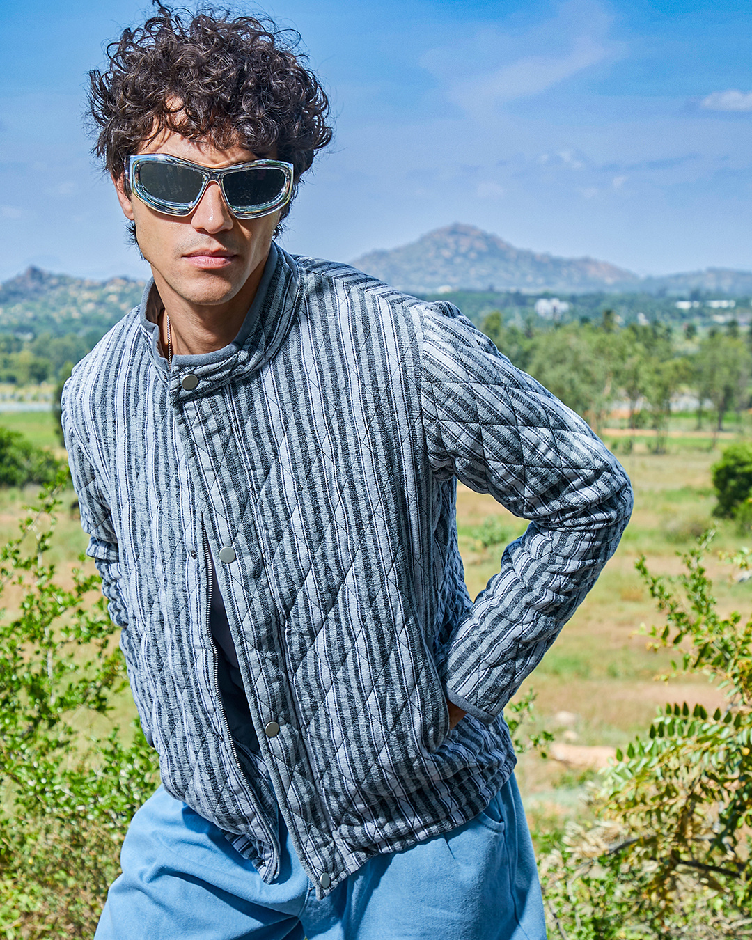 Buy Men's Moon Grey Striped Jacket Online at Bewakoof