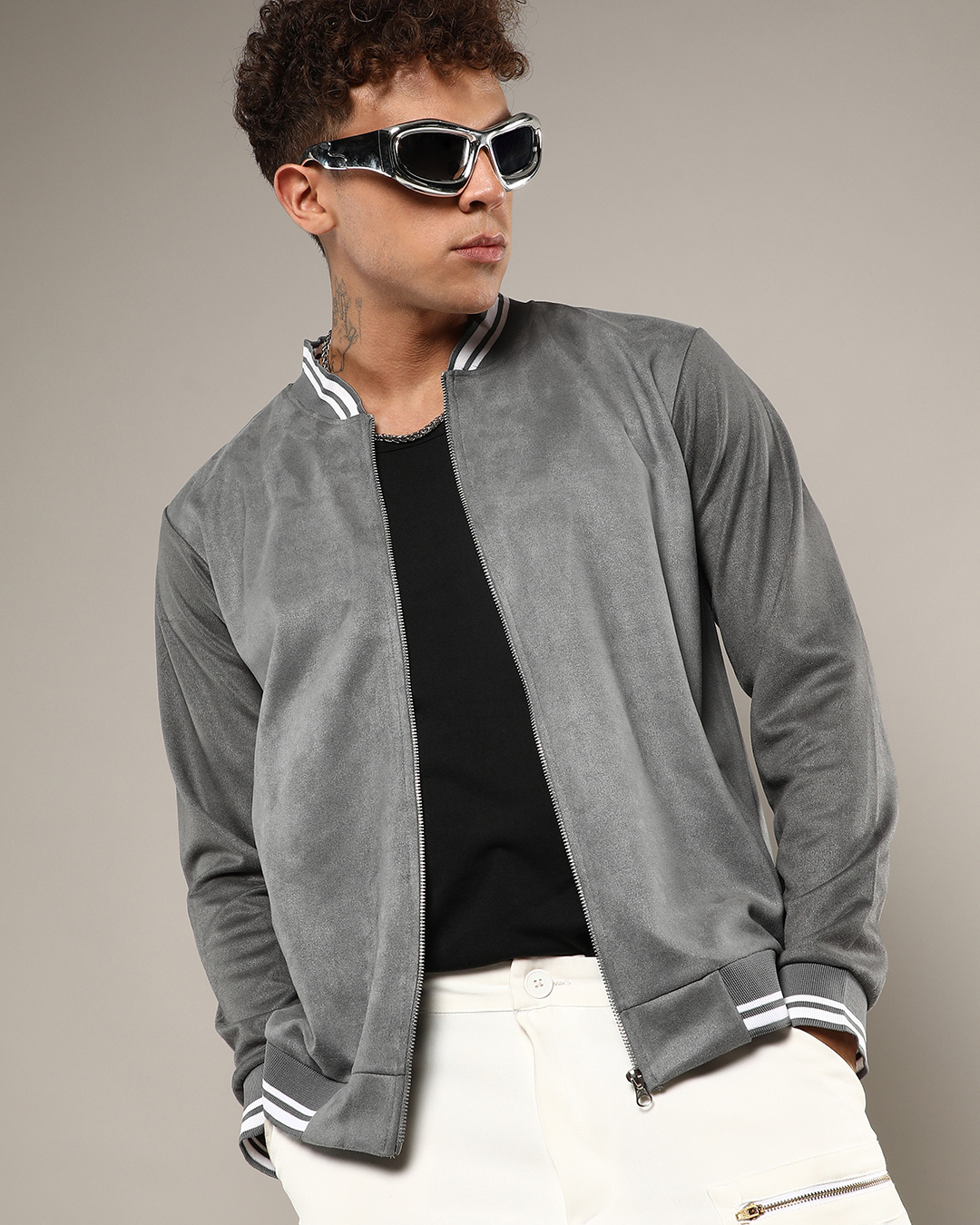 Buy Men's Moon Grey Zipper Jacket Online at Bewakoof