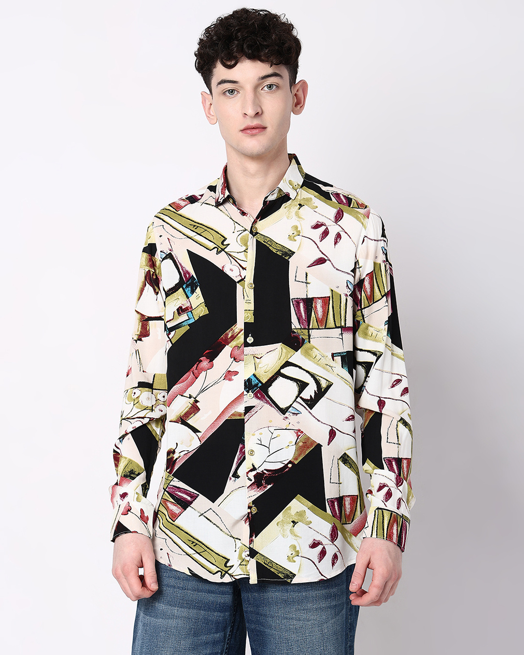 Buy Men's Multicolor Abstract Printed Shirt Online at Bewakoof