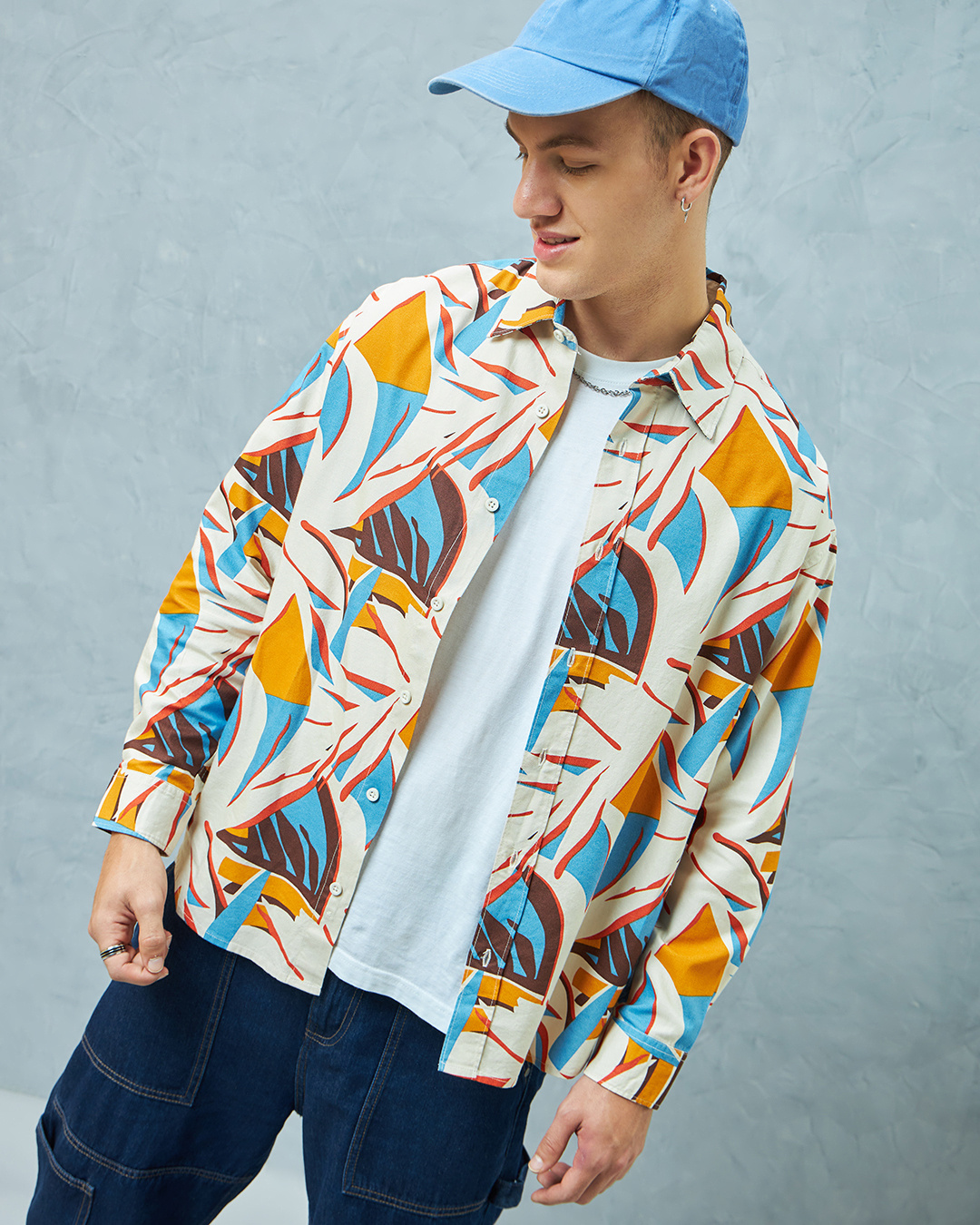 Buy Mens Multicolor All Over Printed Oversized Shirt Online At Bewakoof