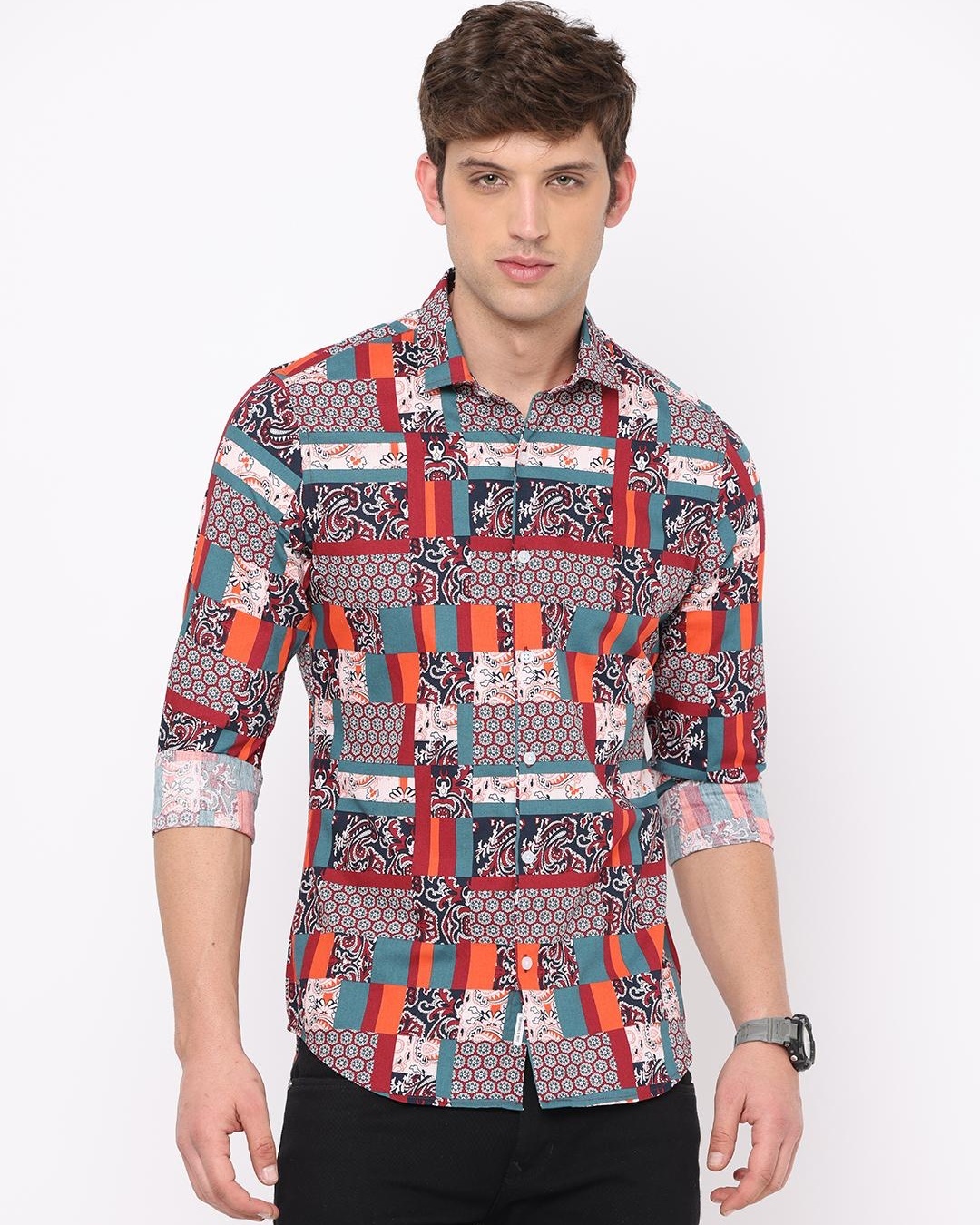 Buy Men's Multicolor All Over Printed Slim Fit Shirt Online at Bewakoof
