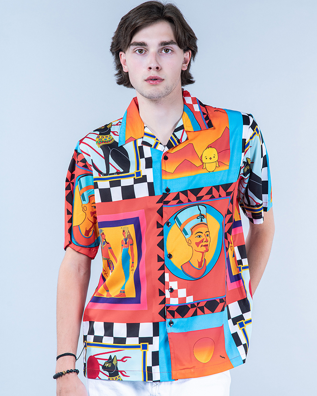 Buy Men's Multicolor Graphic Printed Oversized Shirt Online at Bewakoof