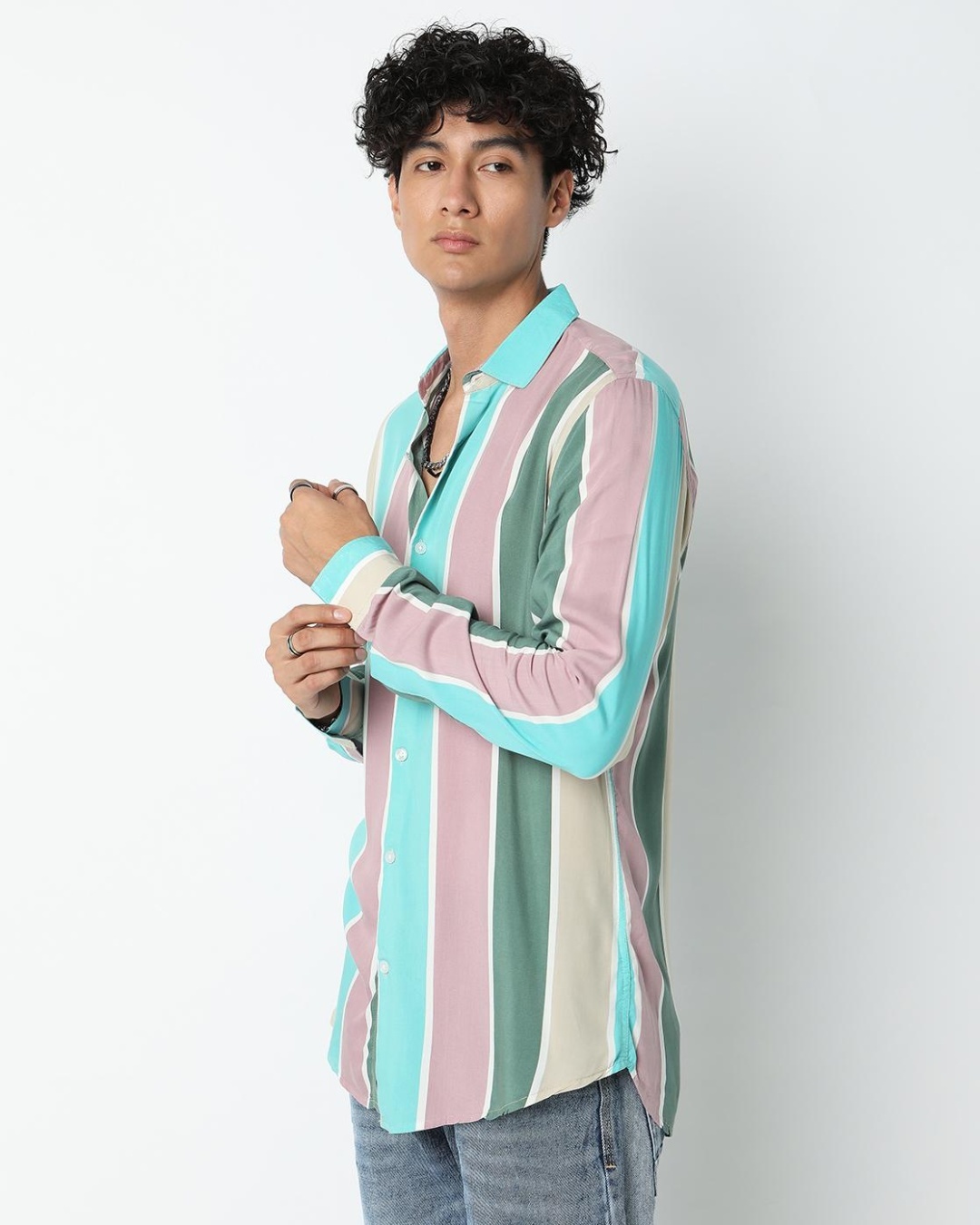 Buy Men's Multicolor Thick Striped Shirt Online at Bewakoof