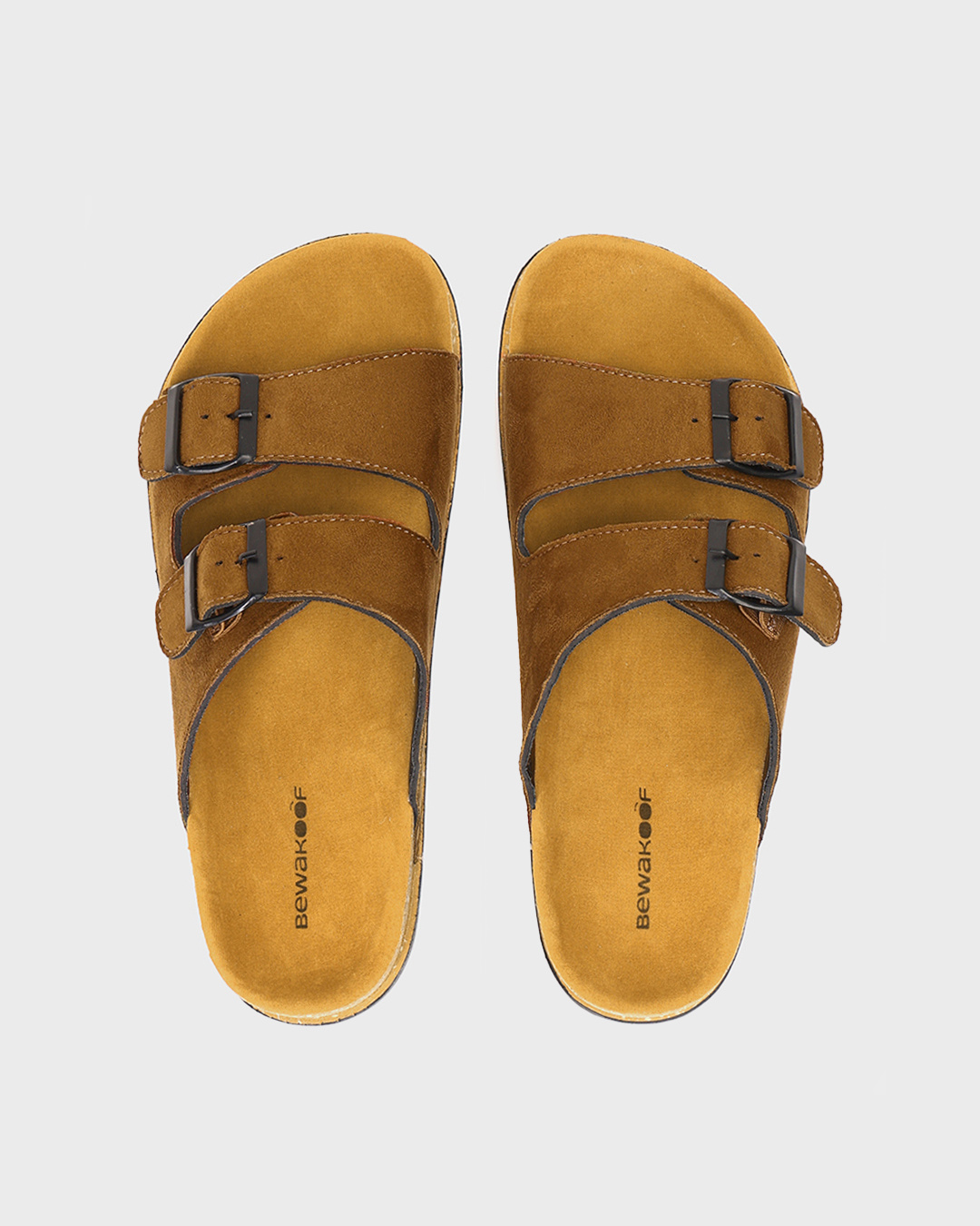 Buy Men's Mustard Double Strap Sandals Online in India at Bewakoof