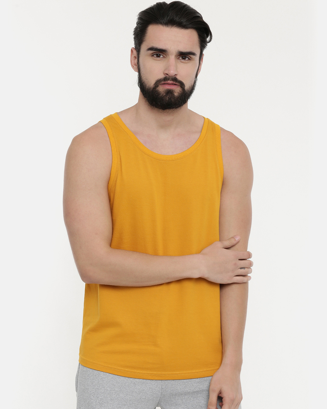 Buy Men's Mustard Slim Fit Vest Online at Bewakoof