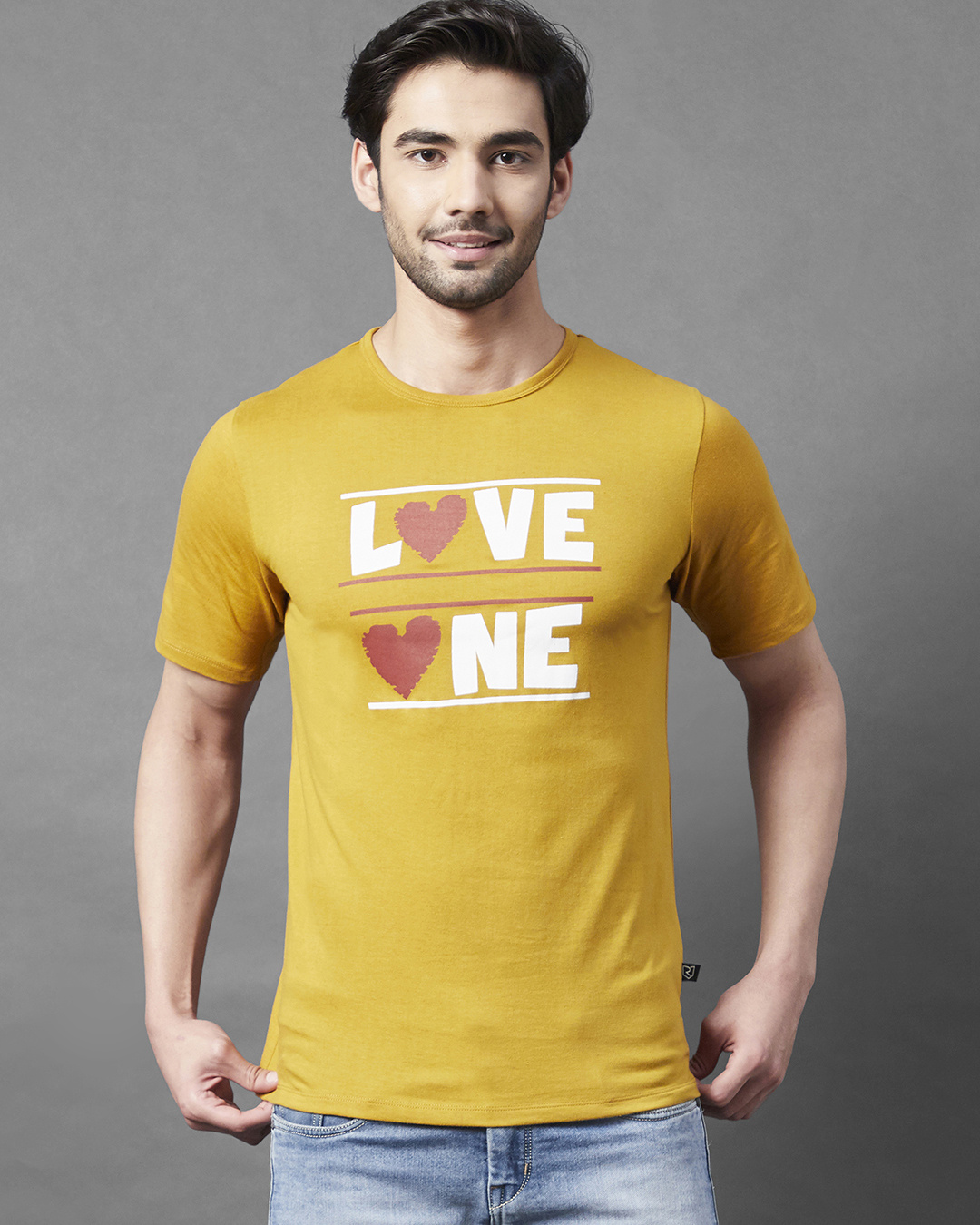 Buy Men's Mustard Typography Slim Fit T-shirt Online at Bewakoof