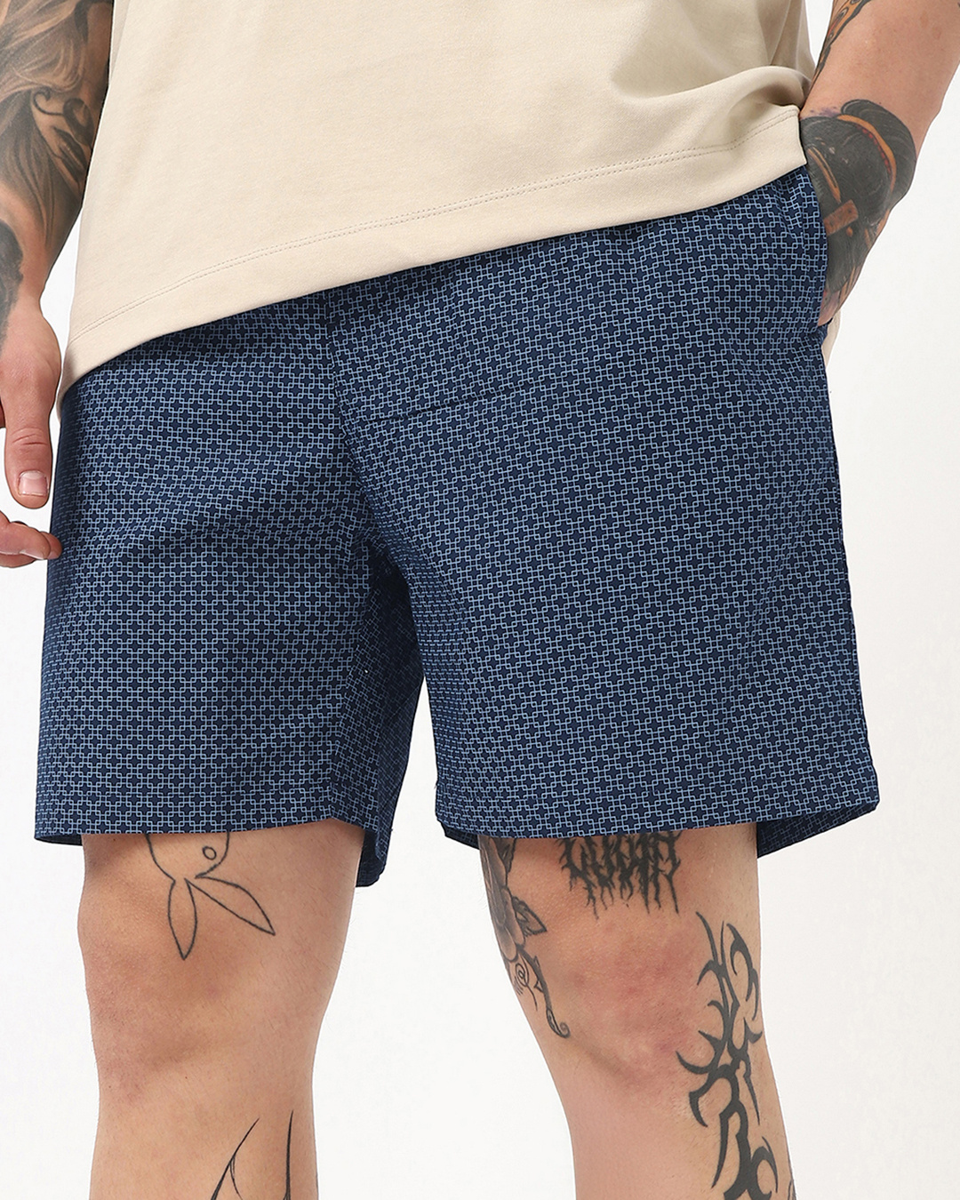 Buy Men's Navy Blue All Over Printed Boxers Online in India at Bewakoof