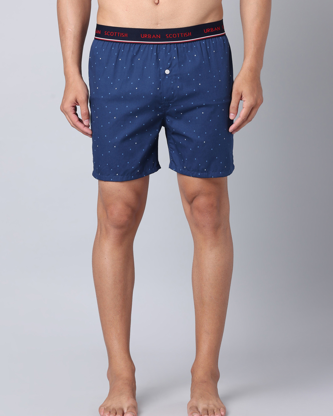 Buy Men's Navy Blue All Over Printed Boxers Online in India at Bewakoof