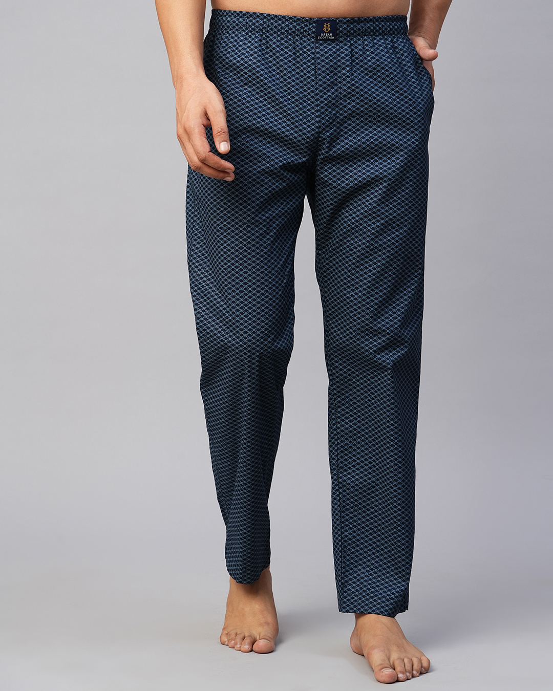 Buy Men's Navy Blue All Over Printed Pyjamas Online in India at Bewakoof