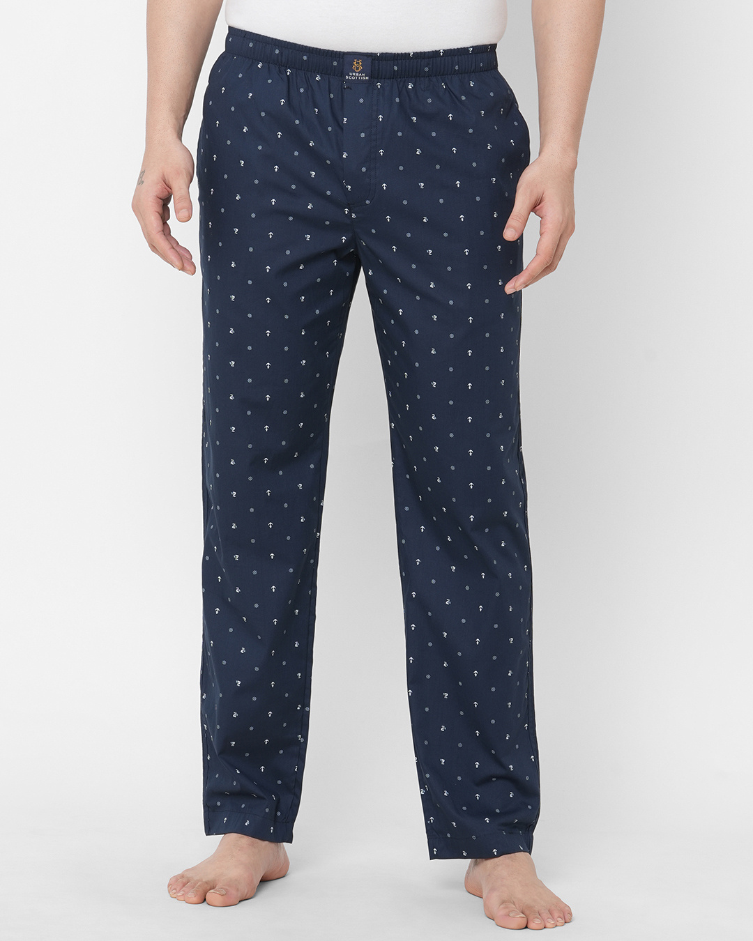 Buy Men's Navy Blue All Over Printed Pyjamas Online in India at Bewakoof