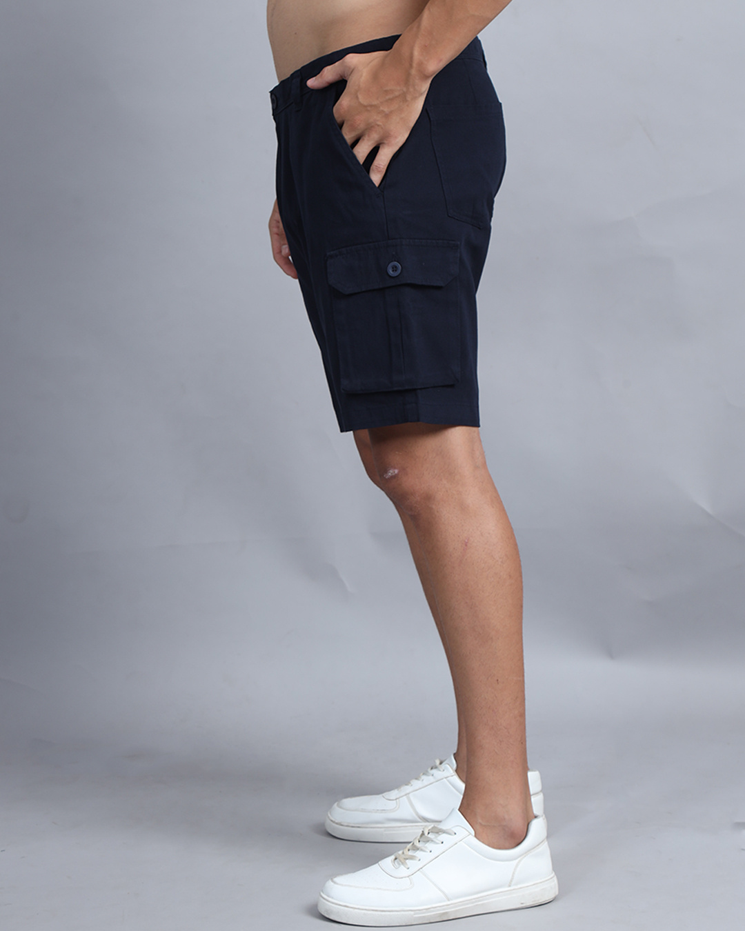 Buy Men's Navy Blue Cargo Shorts Online at Bewakoof
