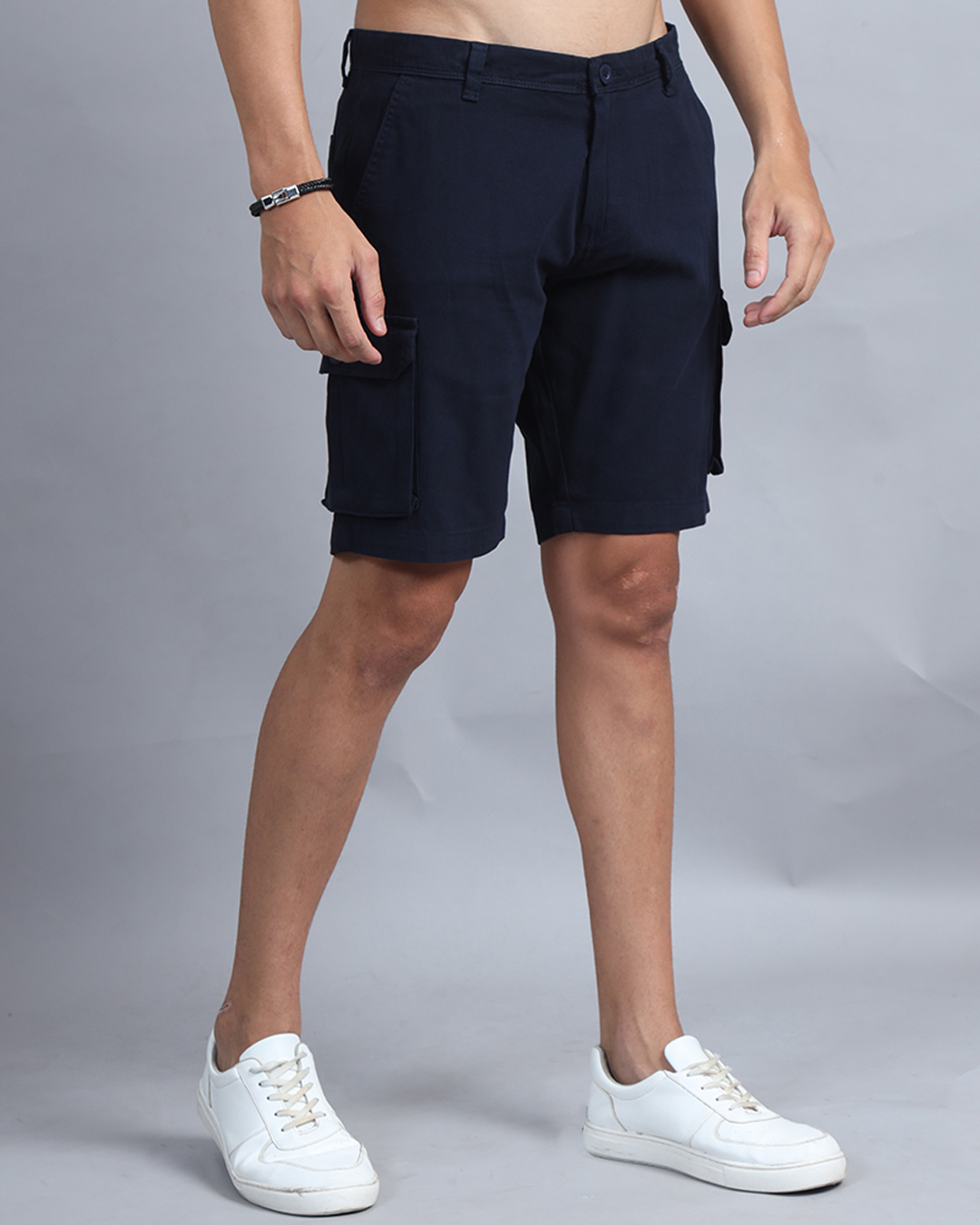 Buy Men's Navy Blue Cargo Shorts Online at Bewakoof