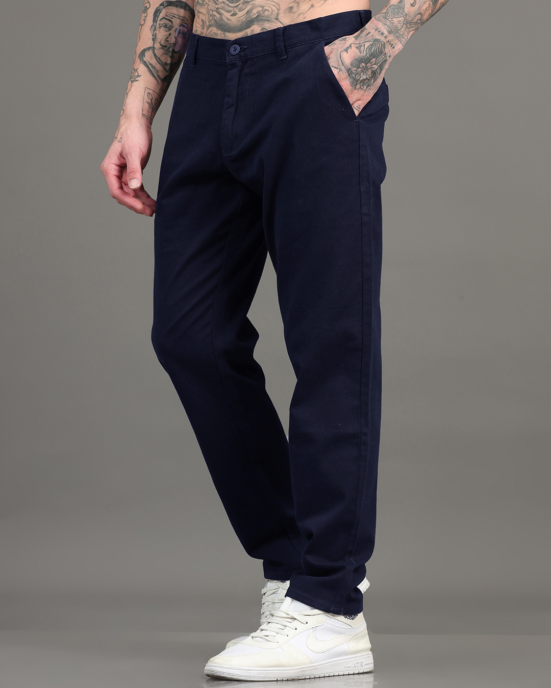 Buy Men's Navy Blue Pants Online at Bewakoof