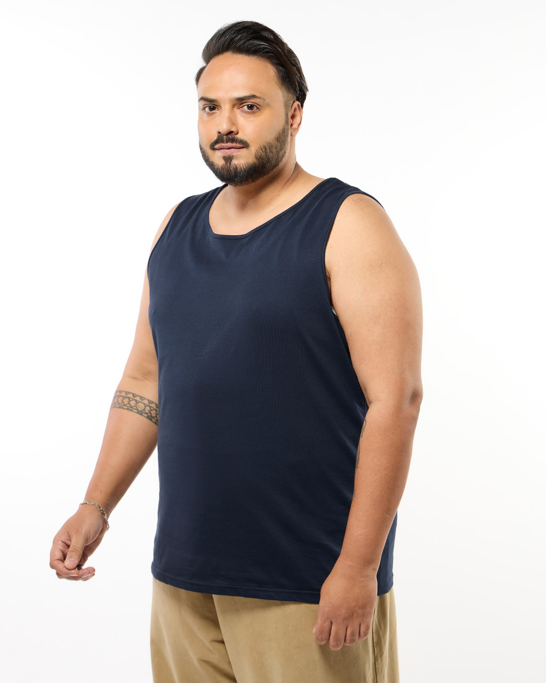 Buy Men's Navy Blue Plus Size Vest Online at Bewakoof