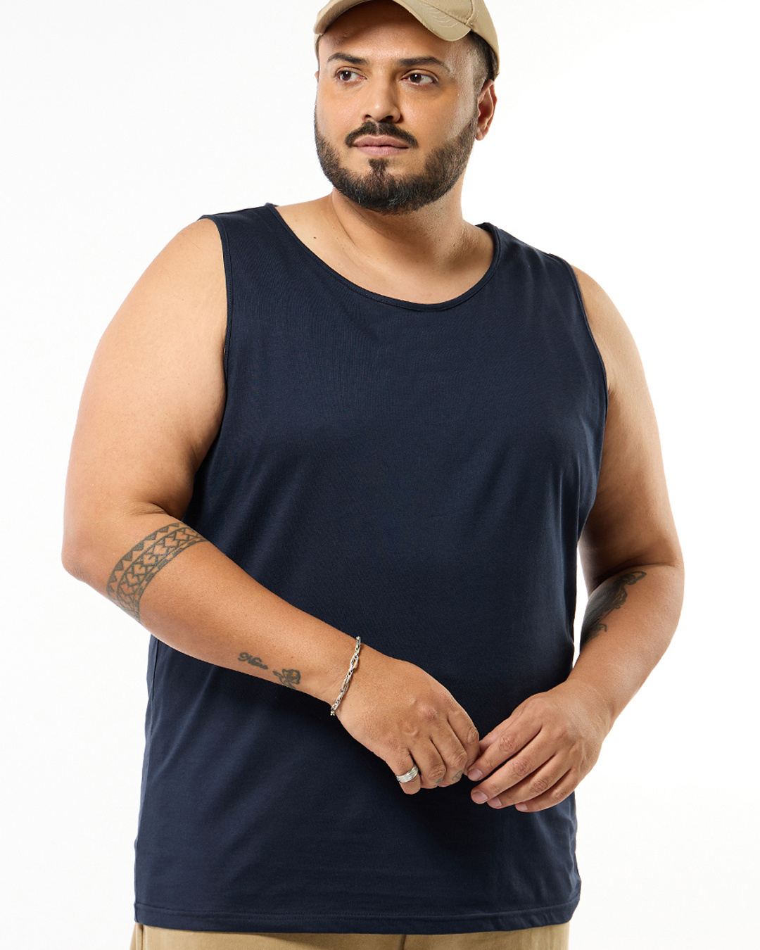 Buy Men's Navy Blue Plus Size Vest Online at Bewakoof