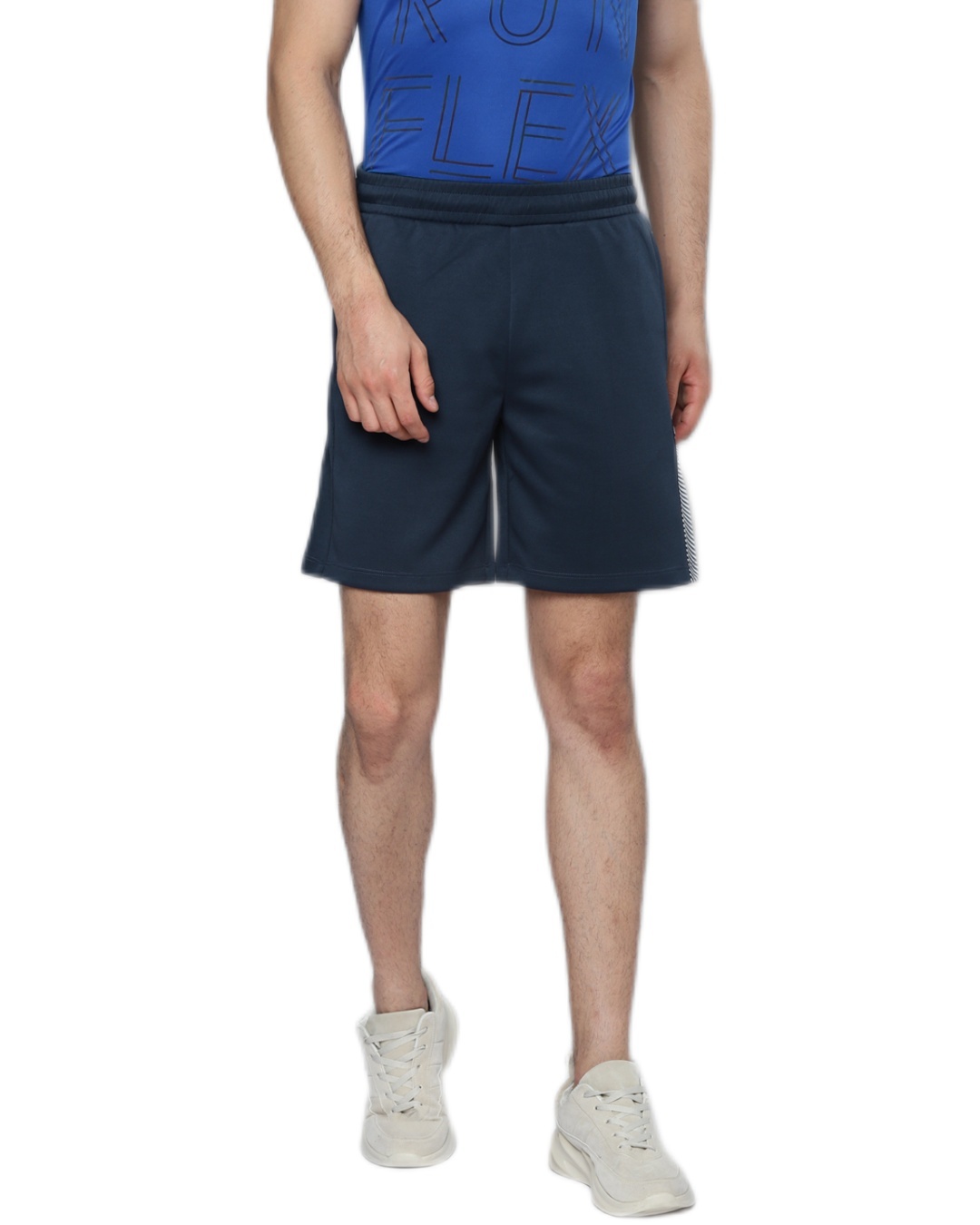 Buy Men's Navy Blue Slim Fit Training Sports Shorts Online at Bewakoof