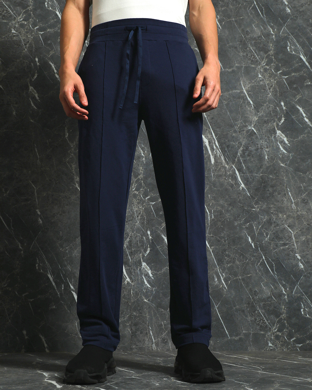 Buy Men's Navy Blue Track Pants Online at Bewakoof