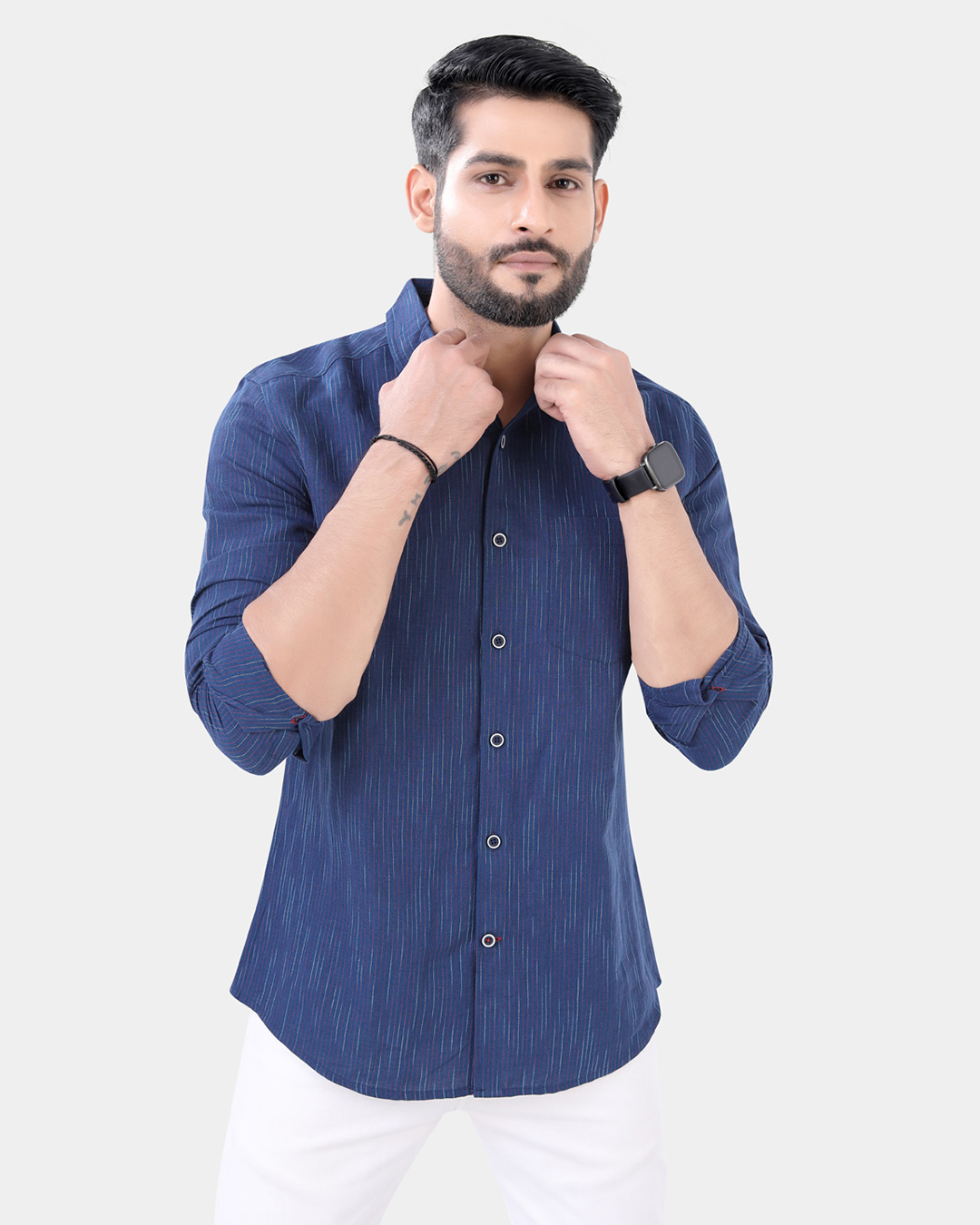 Buy Men's Navy Blue Striped Shirt Online at Bewakoof