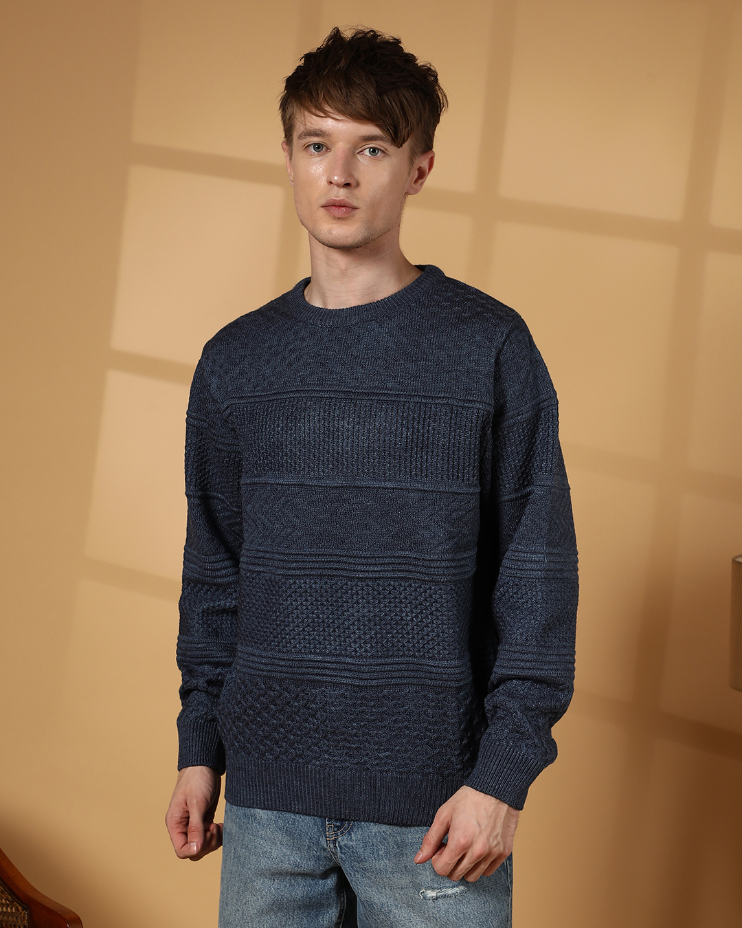 Buy Men's Navy Blue Sweater Online at Bewakoof