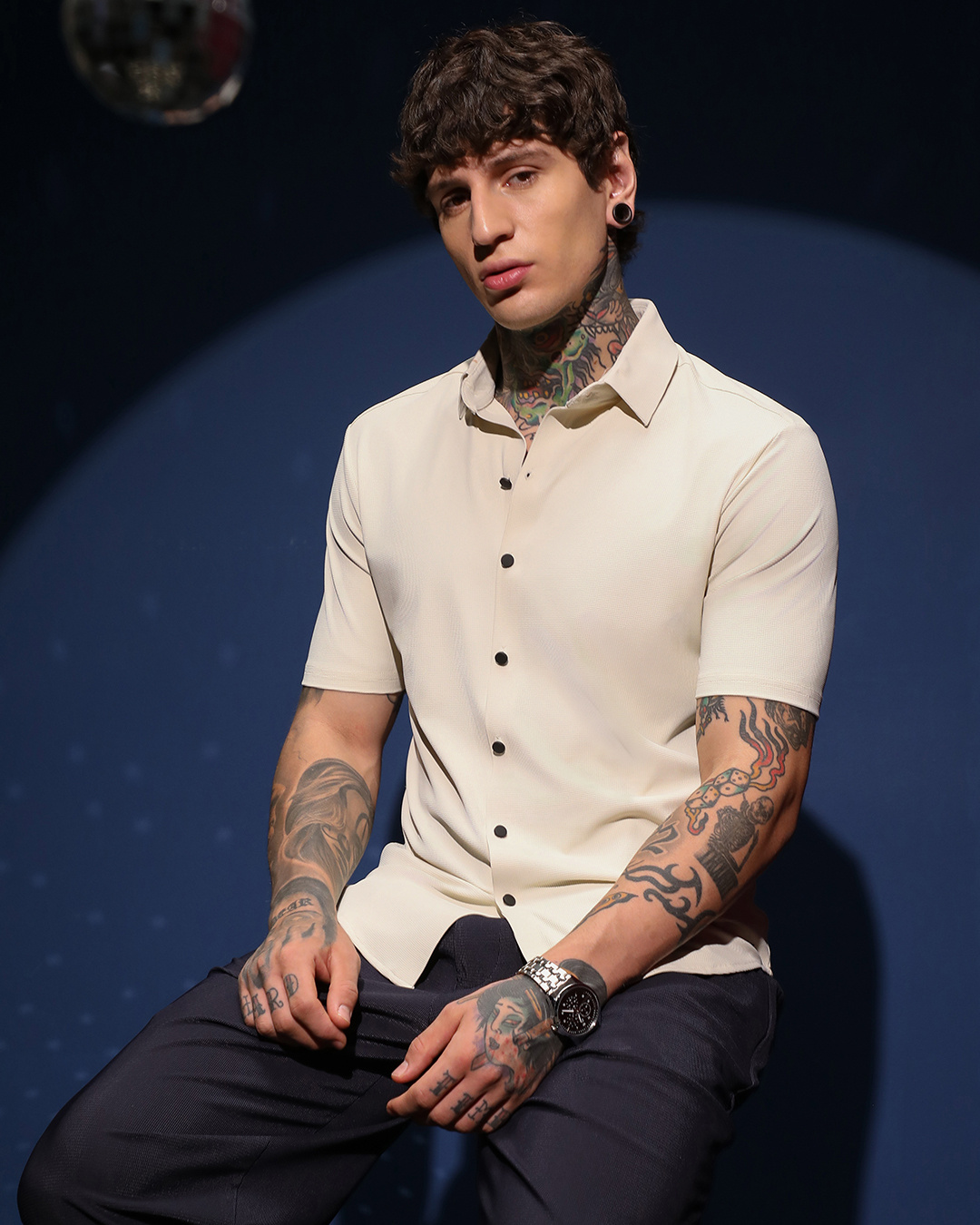 Buy Men's Off White Shirt Online at Bewakoof