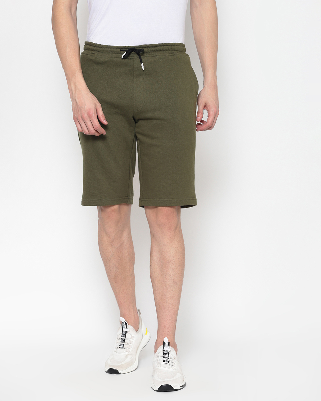 Buy Men's Olive Green Slim Fit Shorts Online at Bewakoof