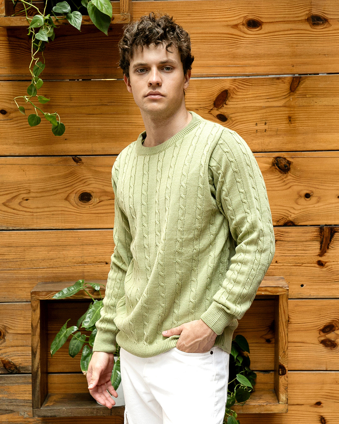 Buy Men's Olive Green Sweater Online at Bewakoof