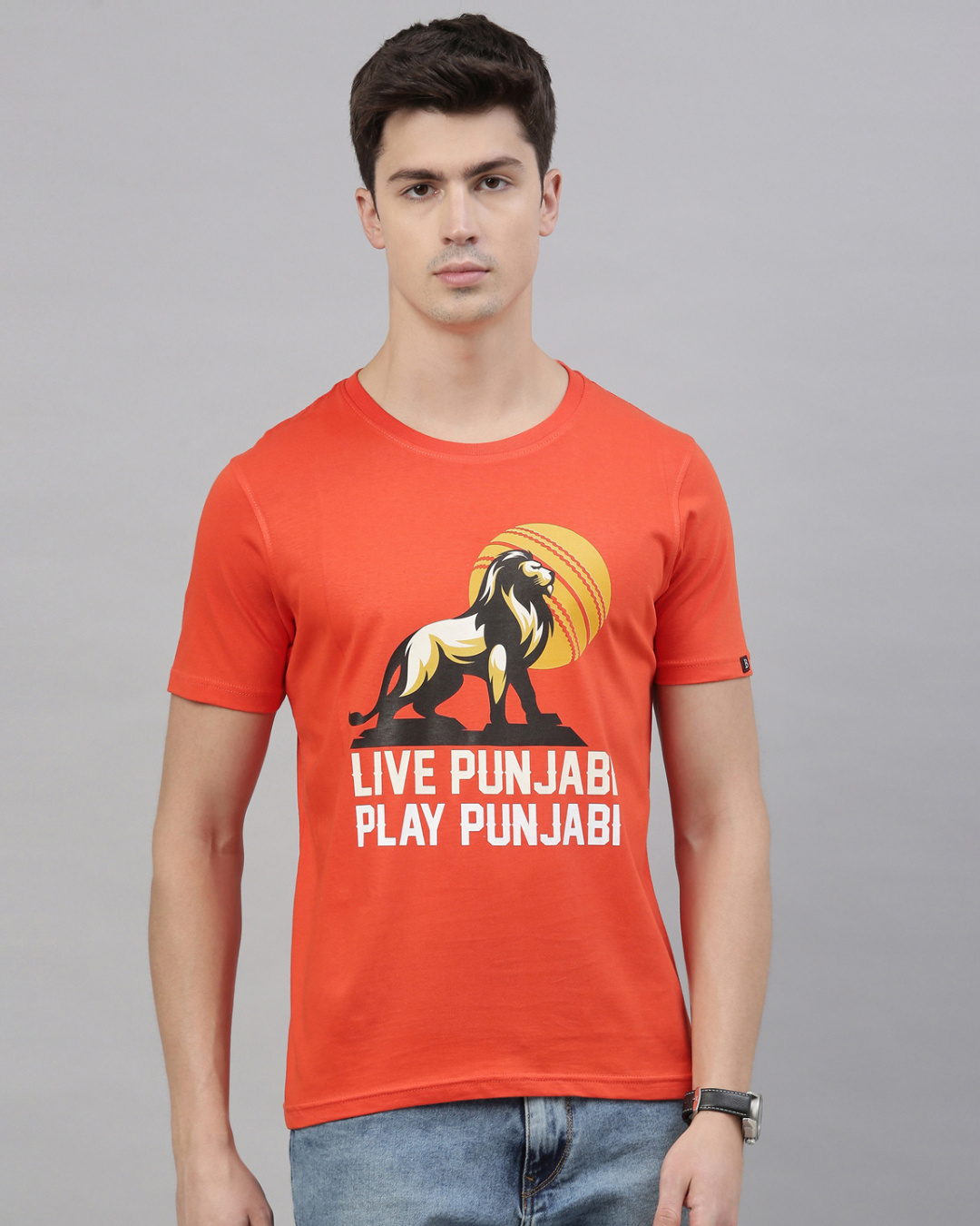 Buy Mens Orange Live Punjabi Graphic Printed T Shirt Online At Bewakoof