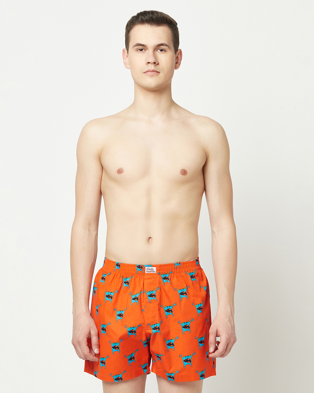 Buy Men's Orange Monster Head All Over Printed Boxers Online in India ...