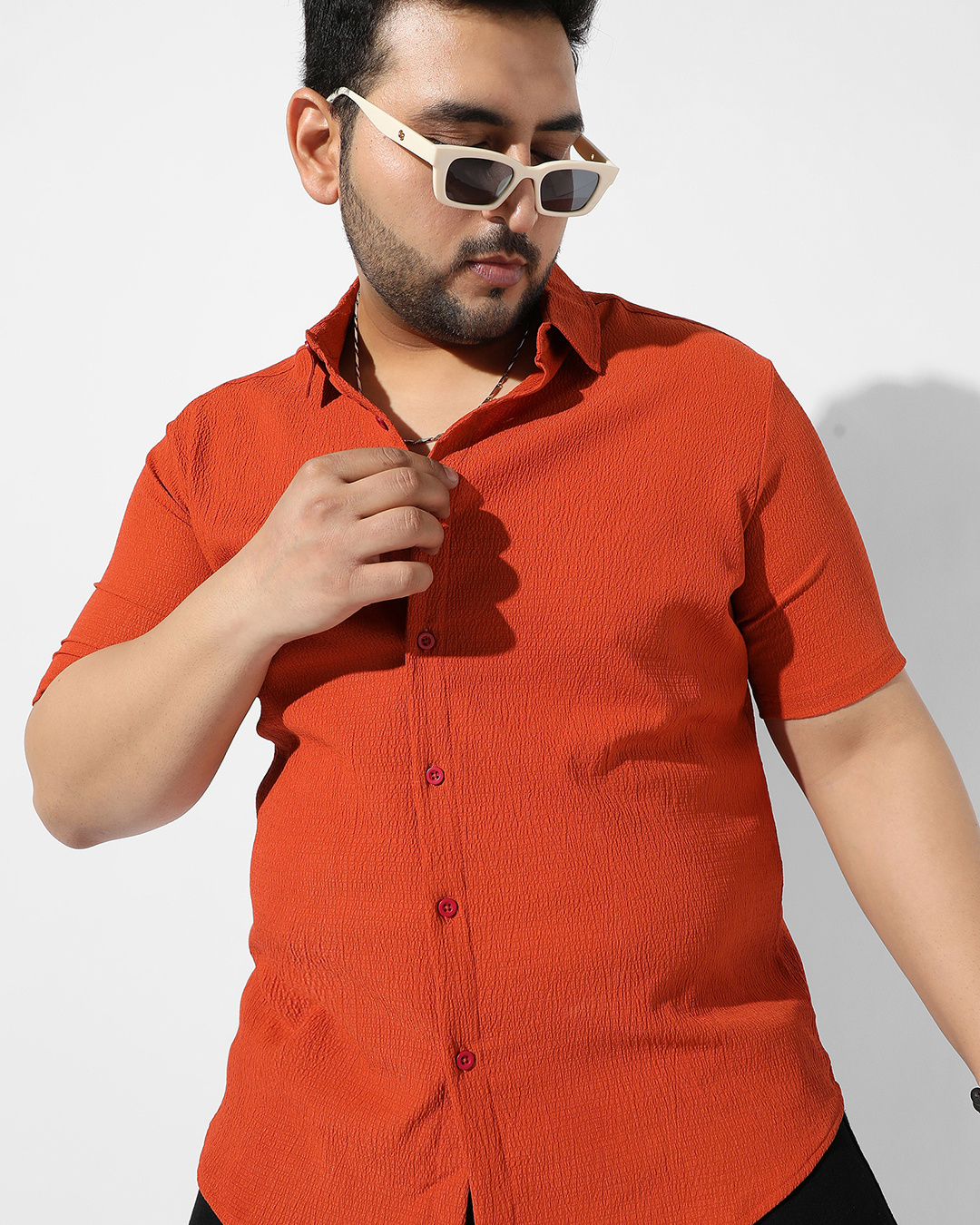 Buy Men's Orange Plus Size Shirt Online at Bewakoof
