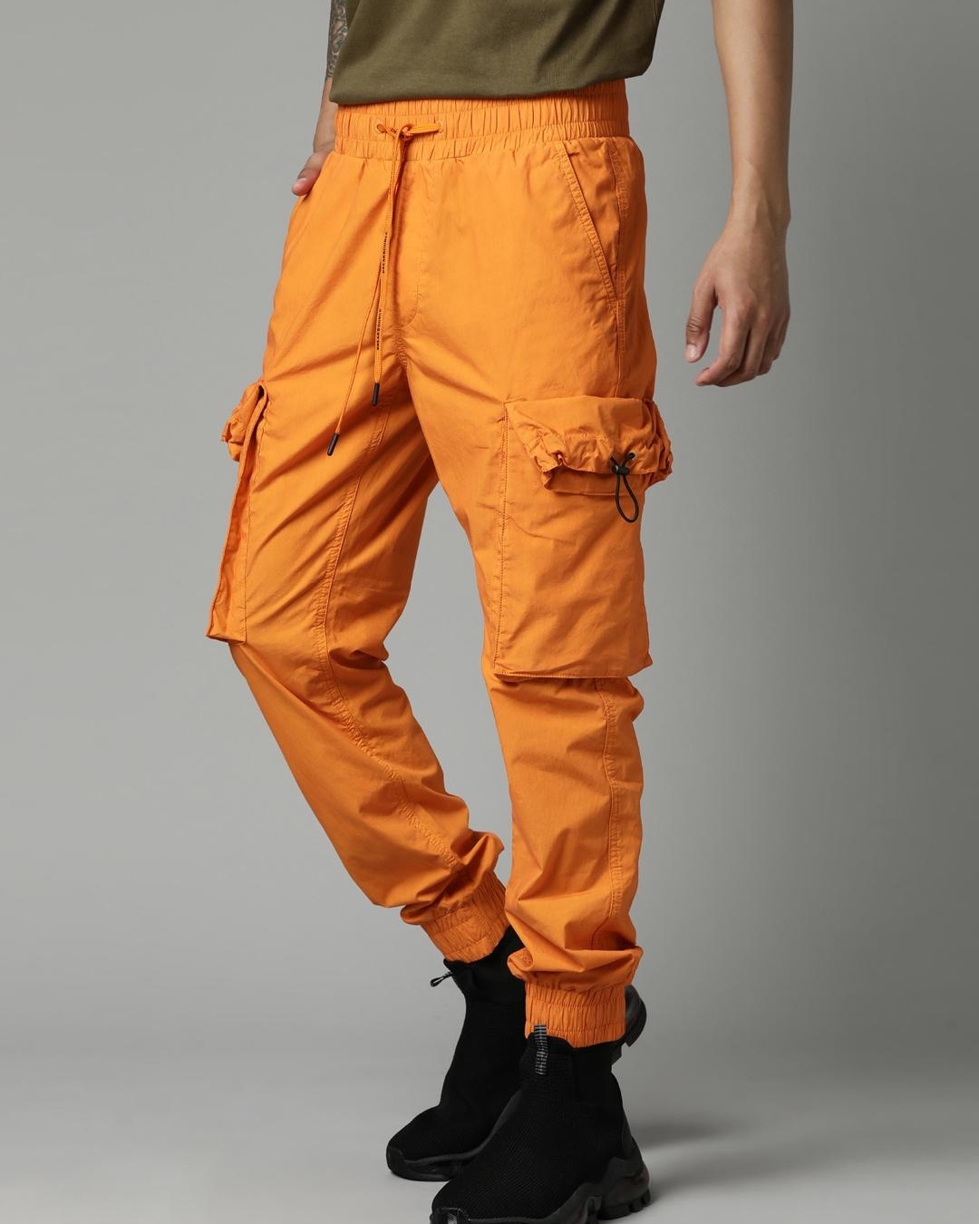 Buy Men's Orange Slim Fit Joggers Online at Bewakoof