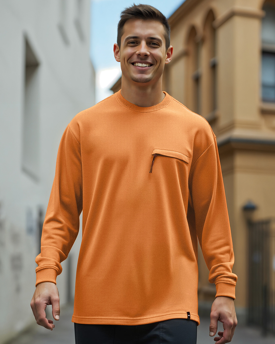 Buy Men's Orange Super Loose Fit T-shirt Online at Bewakoof