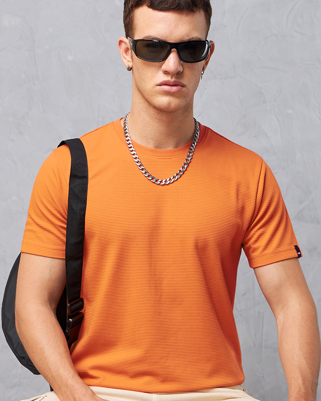 Buy Men's Orange T-shirt Online at Bewakoof