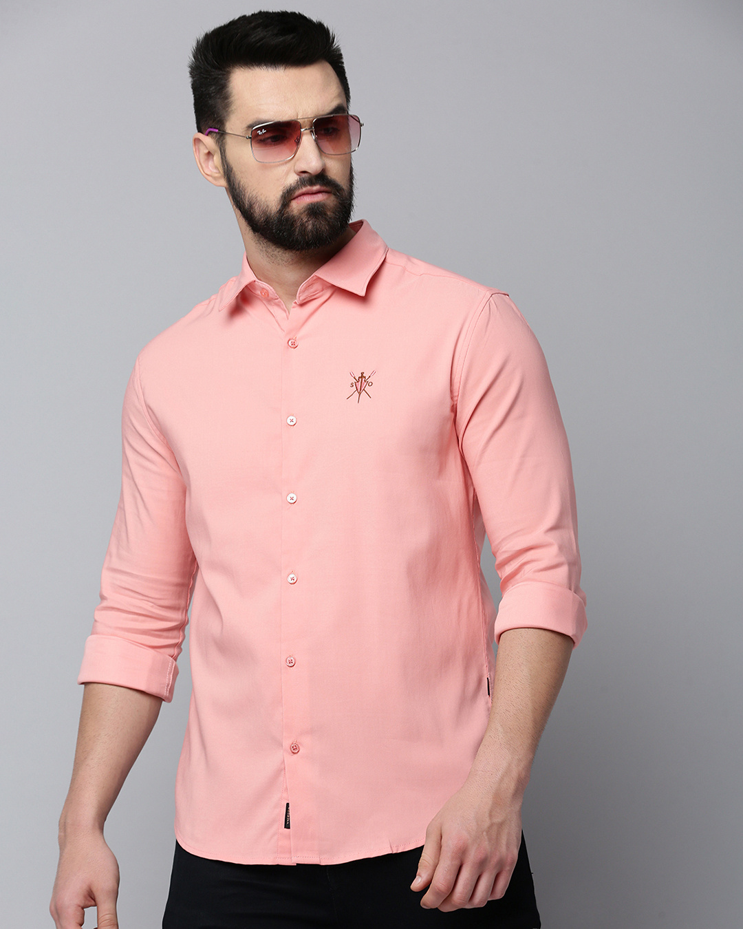 Buy Men's Peach Slim Fit Shirt Online at Bewakoof