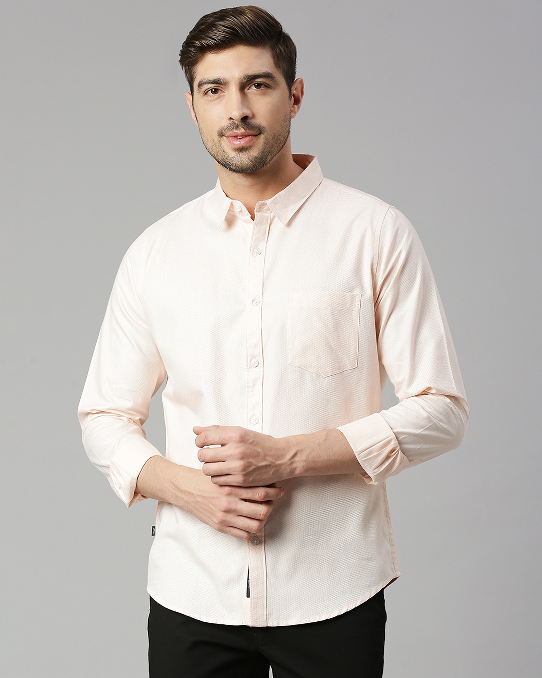Buy Men's Peach Slim Fit Shirt Online at Bewakoof