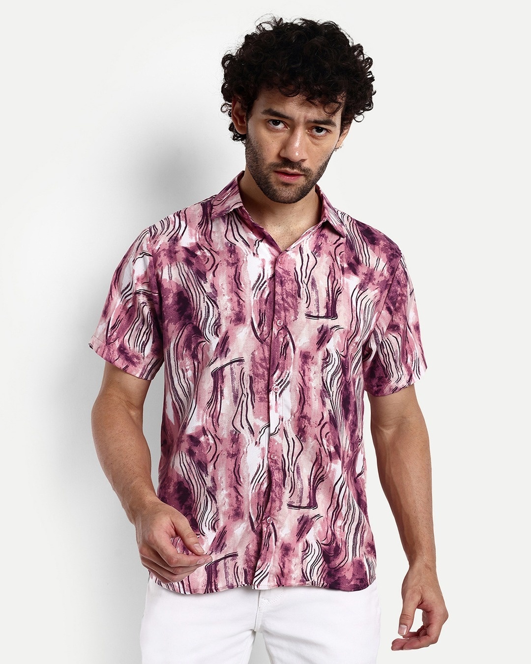 Buy Men's Pink All Over Printed Shirt Online at Bewakoof