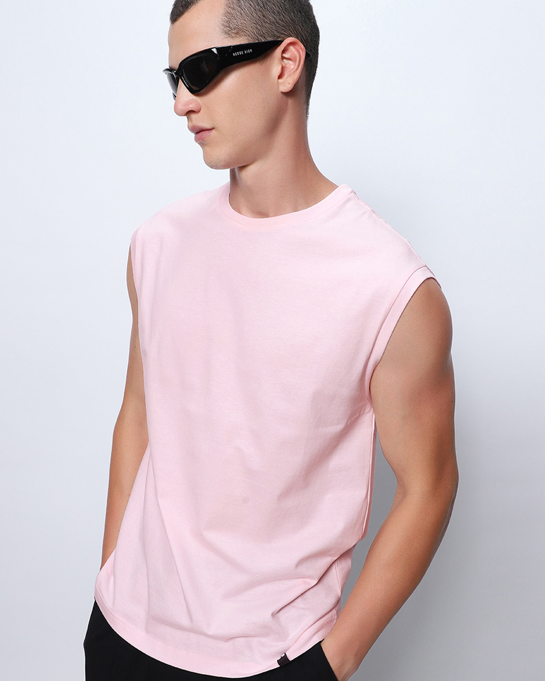 Buy Men's Pink Boxy Fit Vest Online at Bewakoof