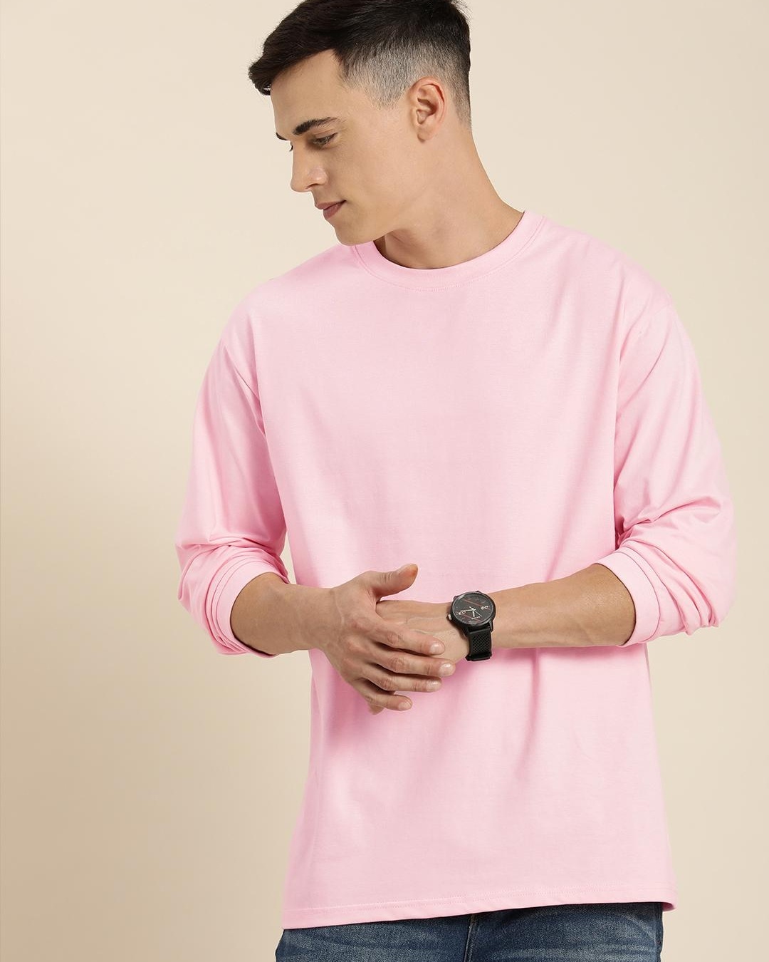 Buy Men's Pink Oversized T-shirt Online at Bewakoof