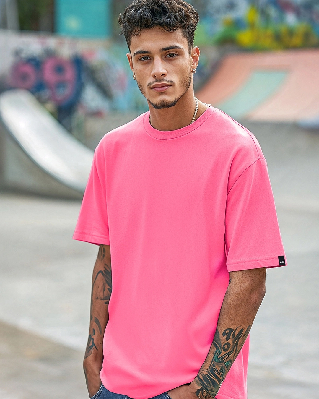Buy Men's Pink Oversized T-shirt Online at Bewakoof