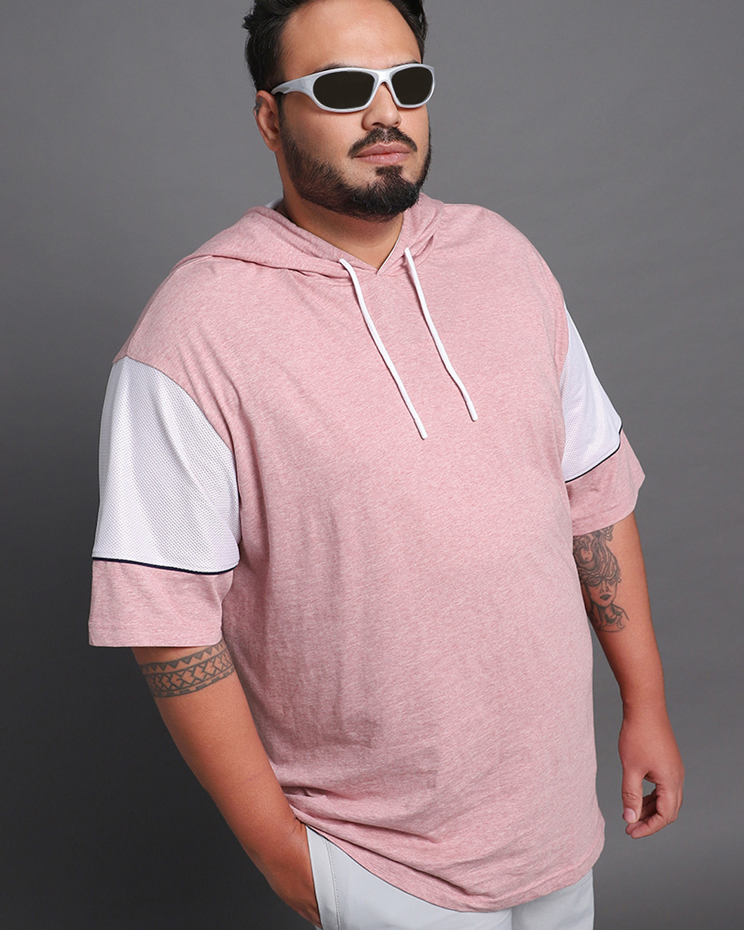 Buy Men's Pink Plus Size Relaxed Fit T-shirt Online at Bewakoof